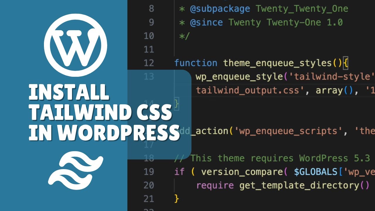 How To Install And Use The Tailwind Css In Wordpress Youtube 9274