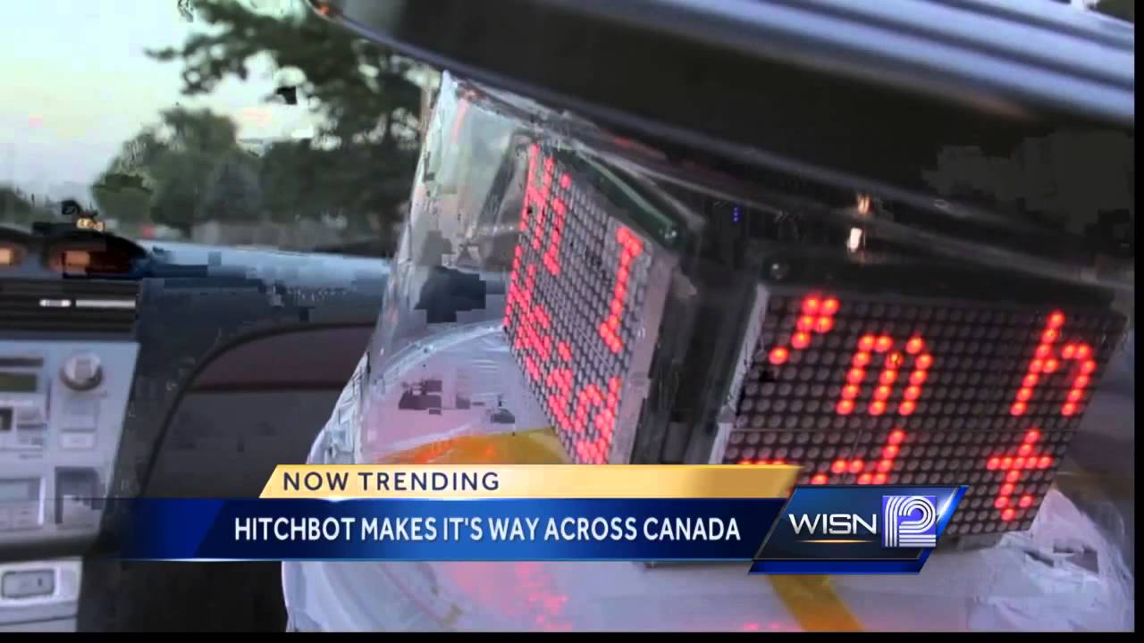 Hitchhiking robot makes its way across Canada - YouTube