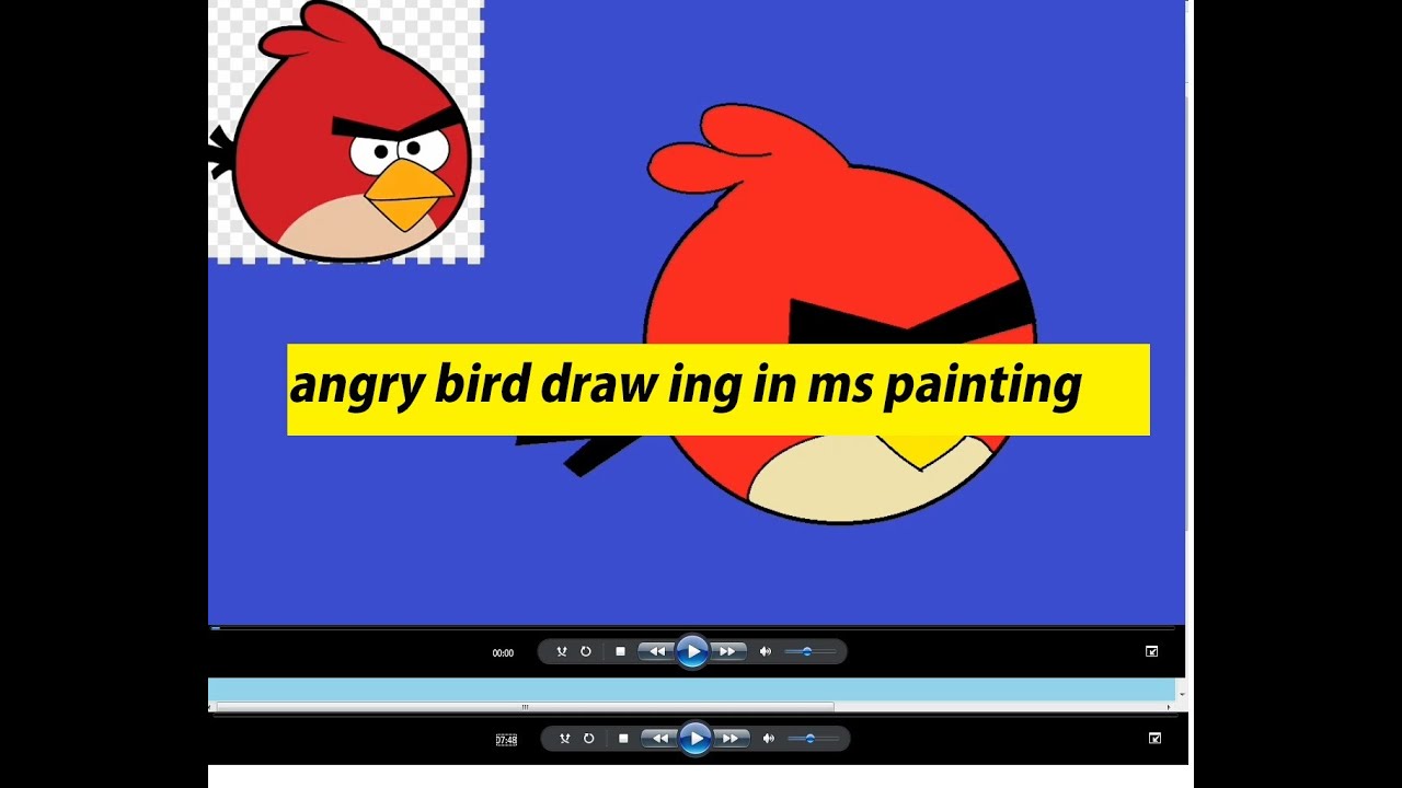 How To Draw Angrybird In Ms Paint / Angrybird In Ms Paint - YouTube