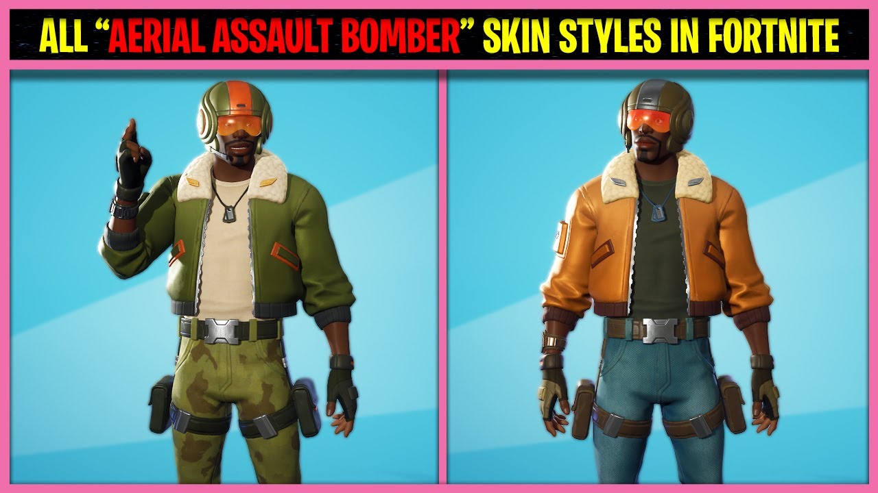 OG PASS! ALL AERIAL ASSAULT BOMBER SKIN STYLES IN FORTNITE - YouTube