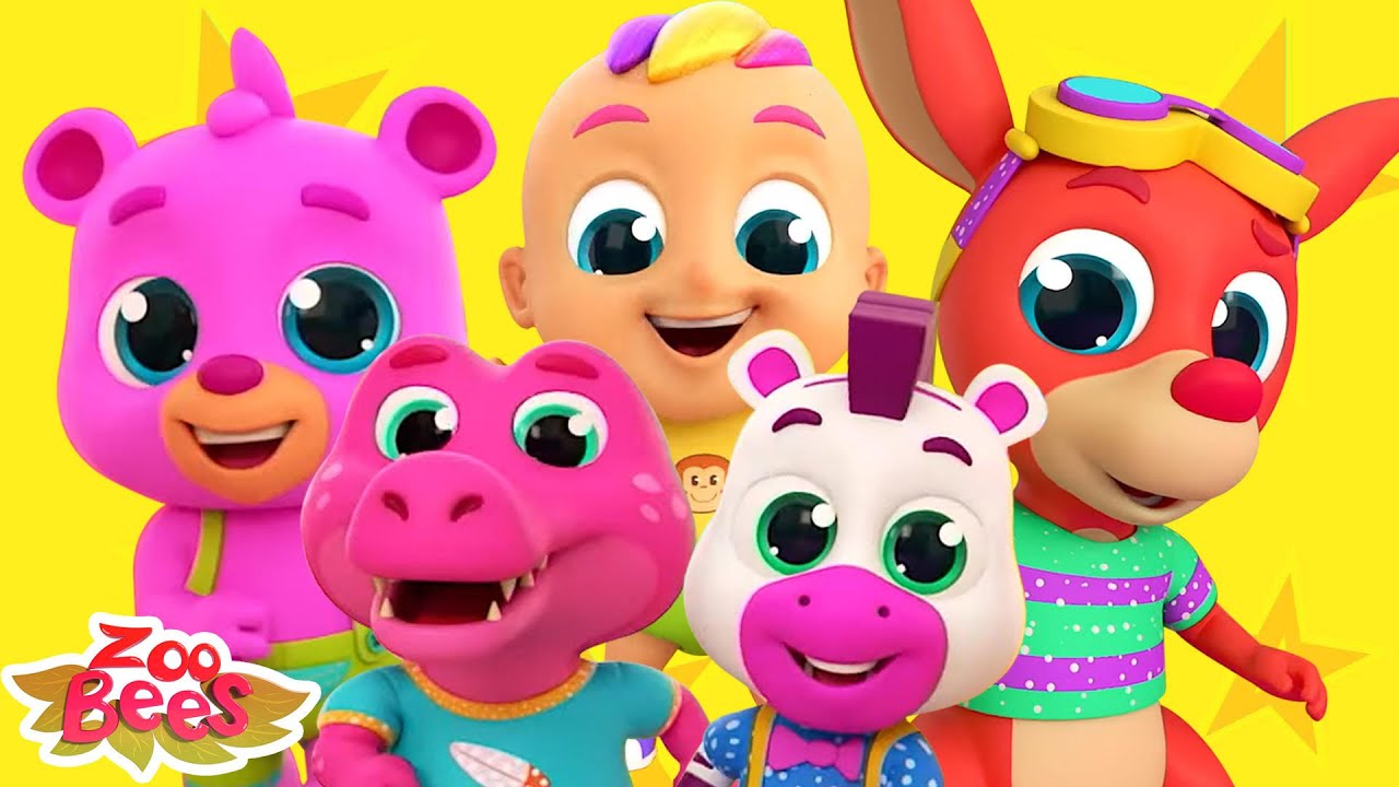 Five Little Babies, Animal Cartoon and Preschool Rhyme for Kids - YouTube