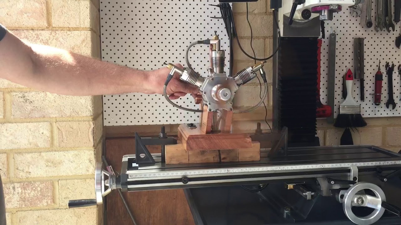 Scale model Anzani engine - YouTube