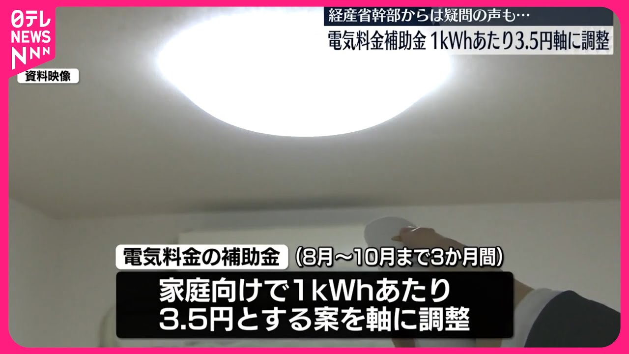 【電気料金補助金】1kWhあたり3.5円軸に調整 経産省幹部から疑問の声も - YouTube