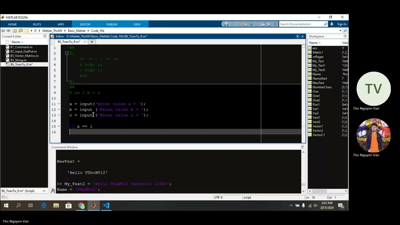 07 Toán tử và If else trong matlab [Matlab Simulink] - YouTube