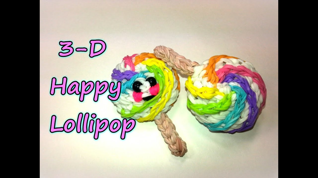 3-D Happy Lollipop Tutorial by feelinspiffy (Rainbow Loom) - YouTube