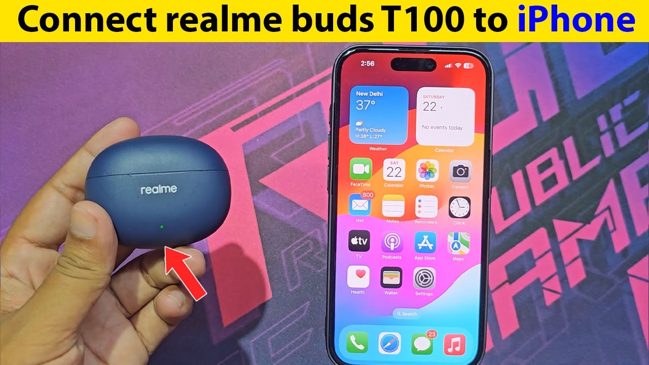 How to connect realme buds t100 to iphone - YouTube