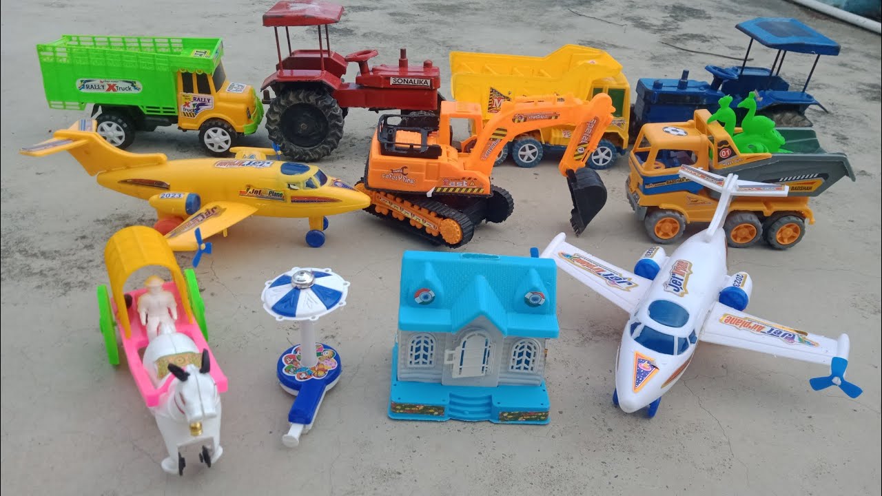 toy gadi wala cartoon, excavator, jcb, airplane, tren, car, truck ...