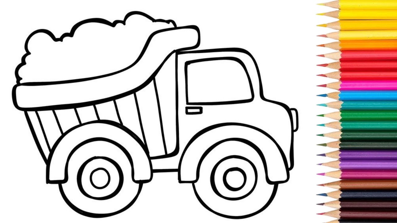 SAND TRUCK Coloring for children and toddler activities - YouTube