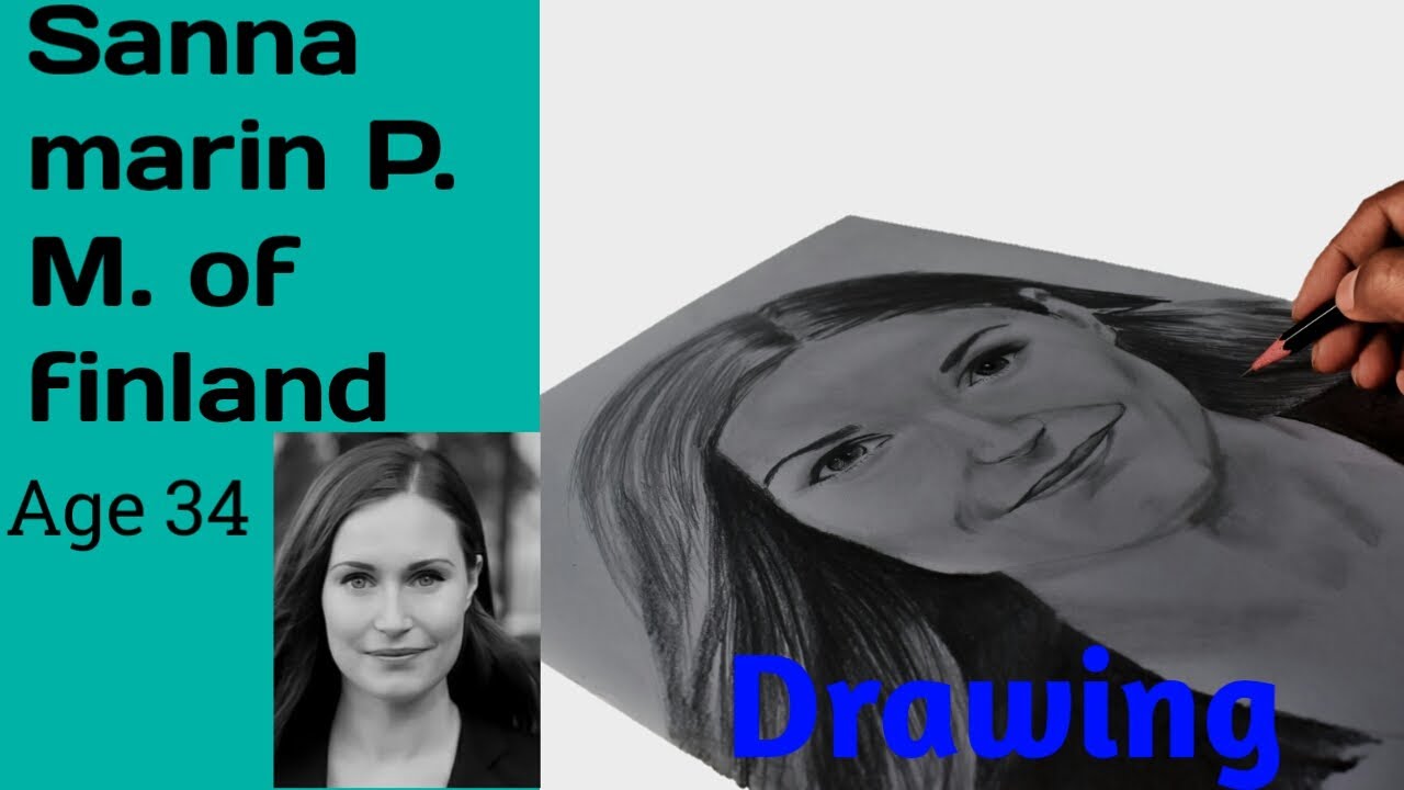 sanna Marin prime minister drawing / drawing of Sanna Marine Prime ...