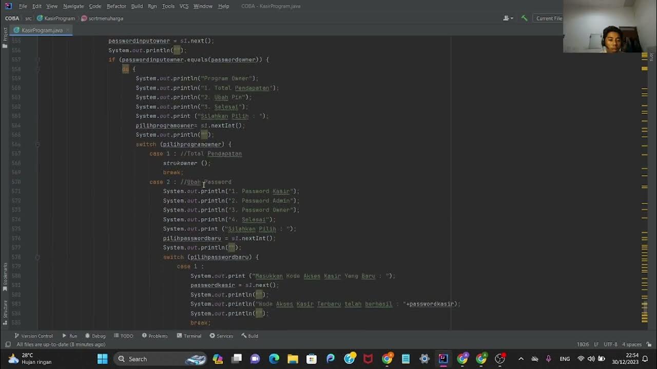 Demo Program Kasir Bahasa Pemrograman 1_Aditya Herumurti W_23082010031 - YouTube