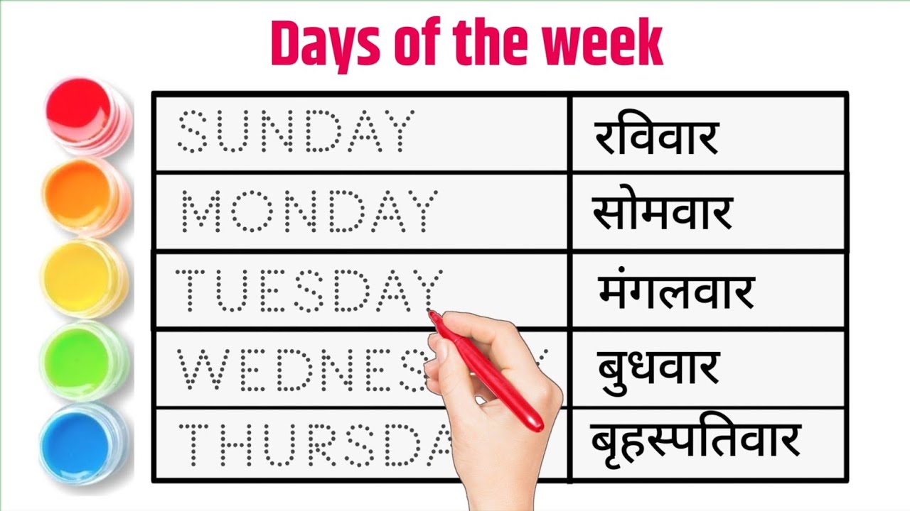 Days of the week | सप्ताह के दिन | Sanday Monday | संडे मंडे - YouTube