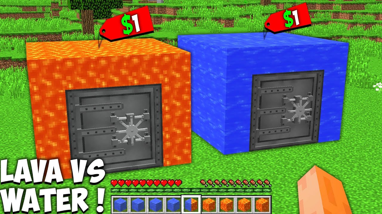 What STORAGE TO BUY LAVA FOR $1 VS WATER FOR $1000 in Minecraft ? LAVA ...