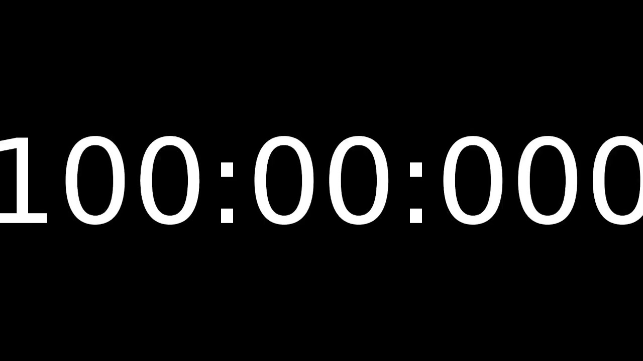100 Minute Countdown Timer with Milliseconds - YouTube