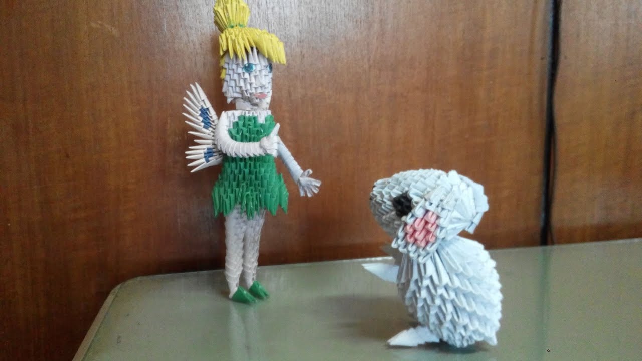 3d origami tinker bell tutorial - YouTube