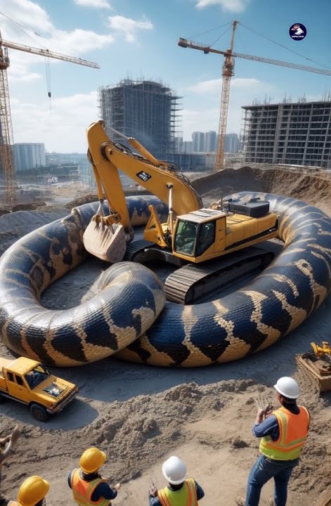 Shocking Excavator-Python Encounter!#giantpython #naturesurprise # ...