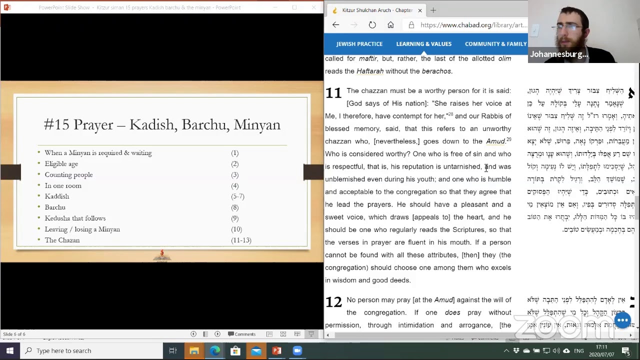 Living Jewish - Section 15 - Kadish Barchu & Minyan [Part4] - YouTube