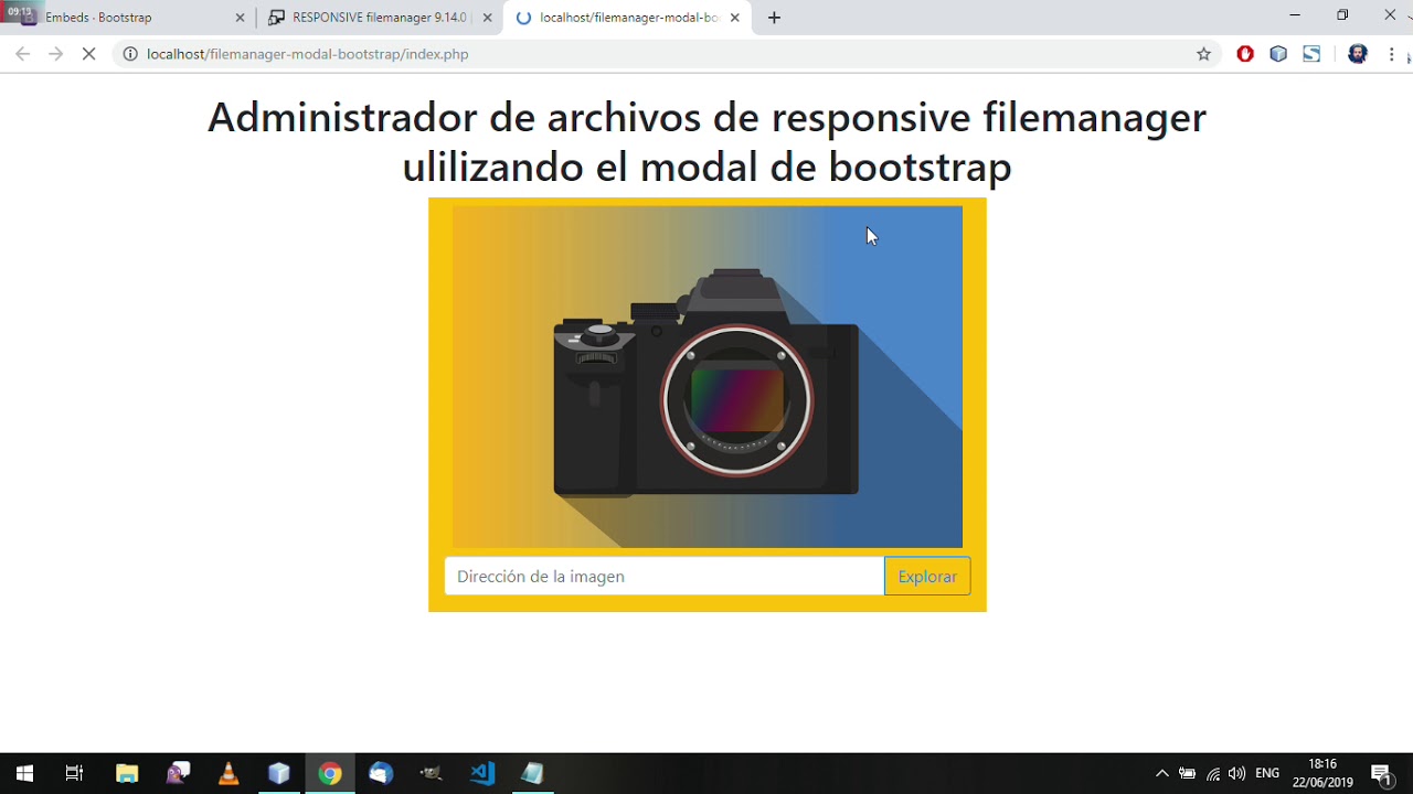 responsive filemanager + modal bootstrap - YouTube