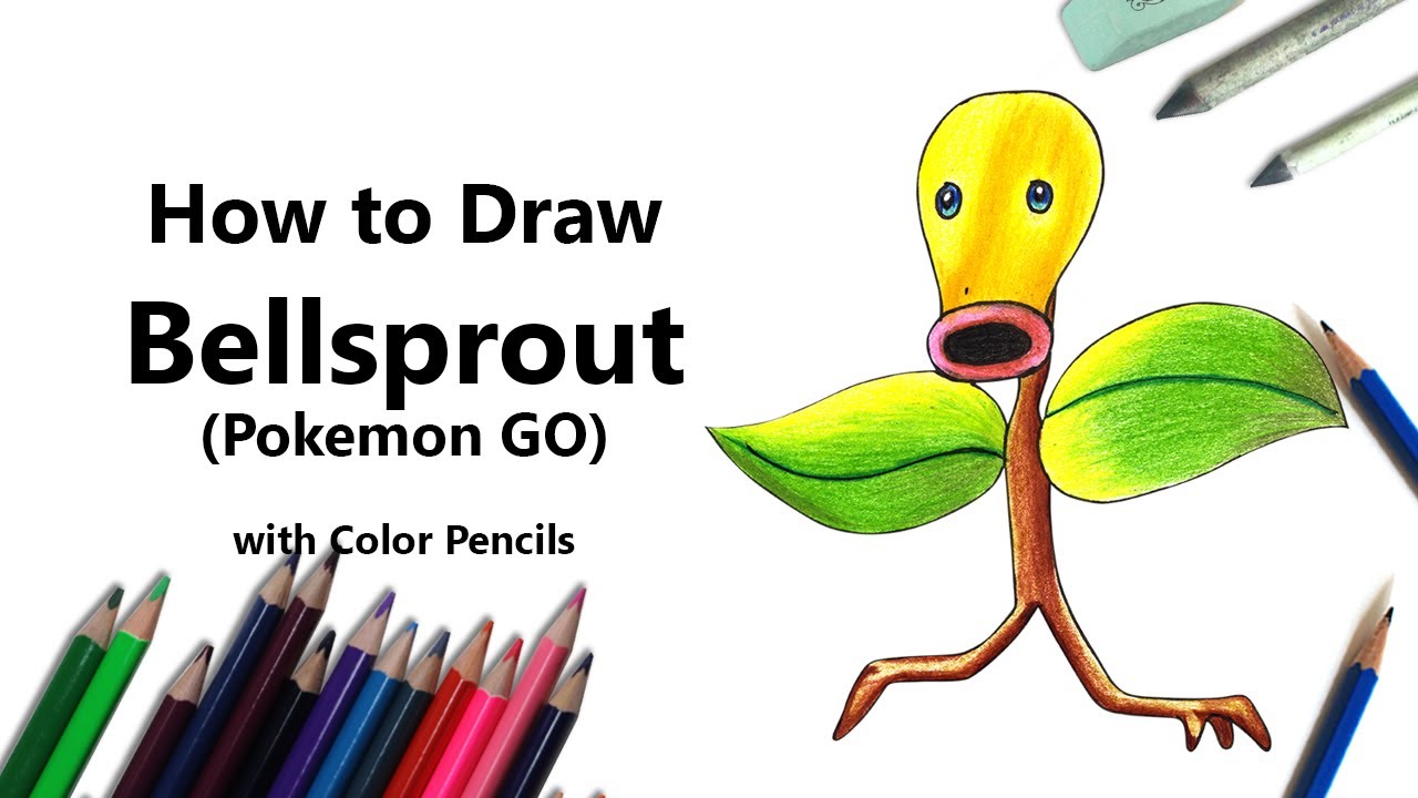 How to Draw a Bellsprout from Pokemon GO with Color Pencils [Time Lapse ...