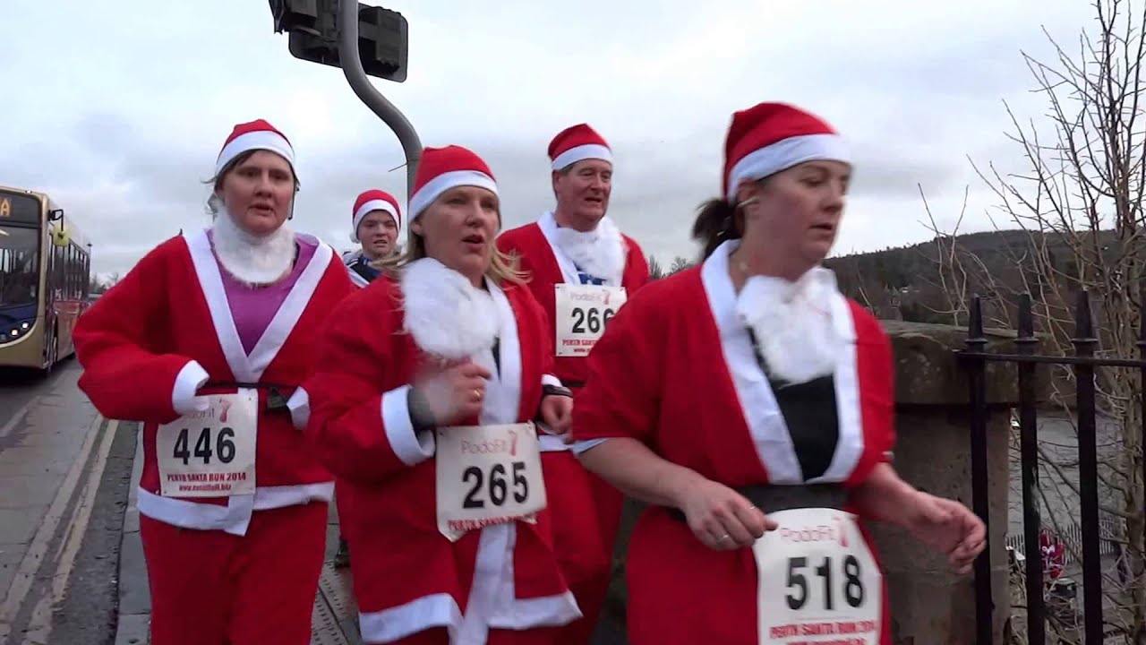 Christmas Santa Fun Run Perth Perthshire Scotland - YouTube