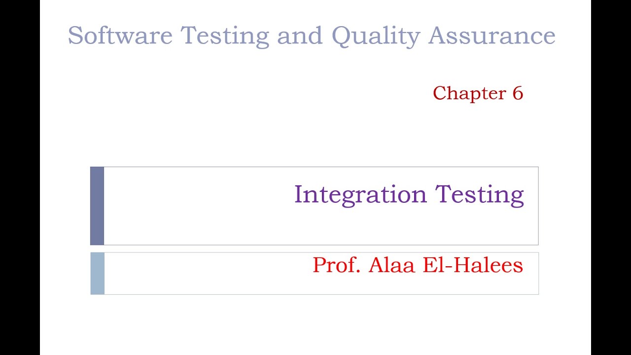 SQA - ch6 Integration Test part1 - YouTube