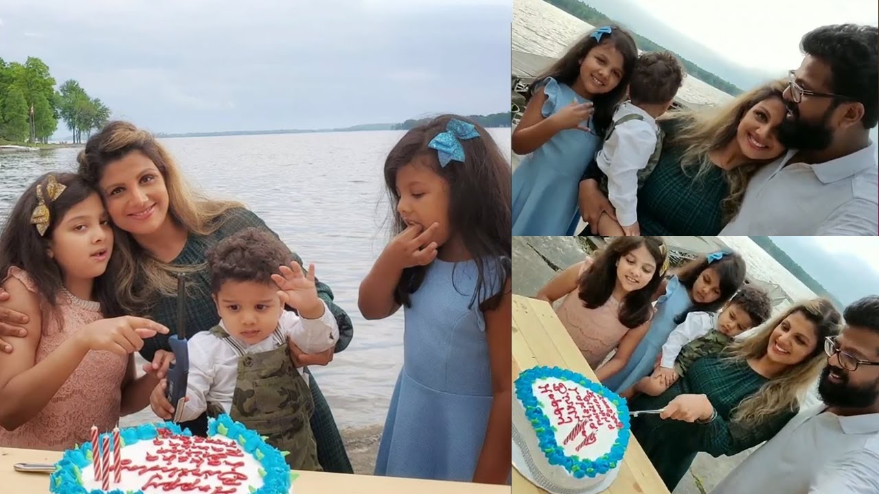 Actress Rambha 44th Birthday Celebrations with Husband And Kids |Rambha ...
