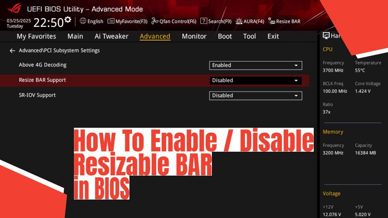 How To Enable / Disable Resizable BAR in BIOS - YouTube