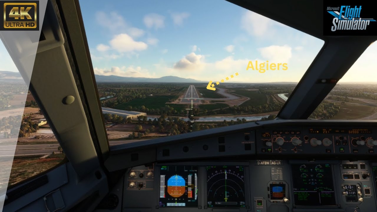 MFS 2020 Spectacular Airbus A320neo ILS Landing in Algiers | Cockpit ...