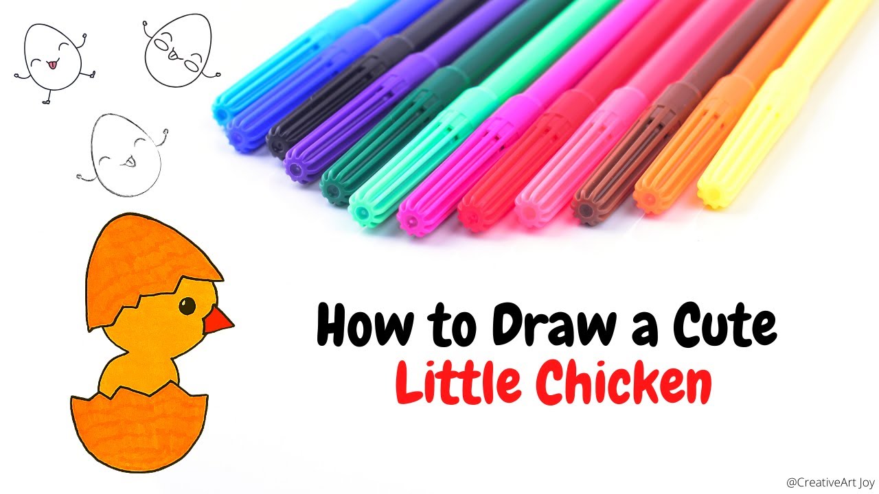 How to Draw a Cute Little Chicken | Easy - YouTube
