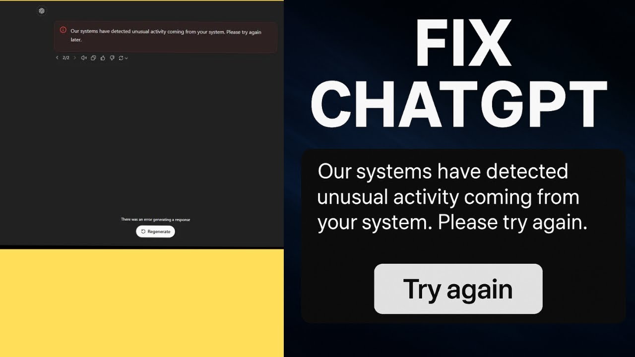 Fix ChatGPT : Our systems have detected unusual activity coming from ...