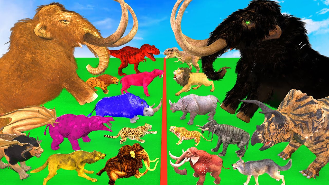 Prehistoric Mammals vs ARK Prehistoric Animals Mammoth Mastodon vs ...