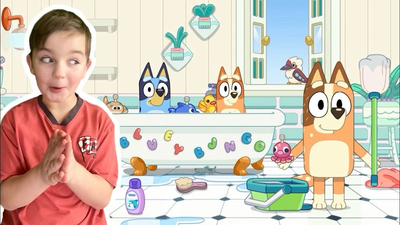 BLUEY Let`s play BATHROOM | Who splashed water? | Gameplay with Ima ...