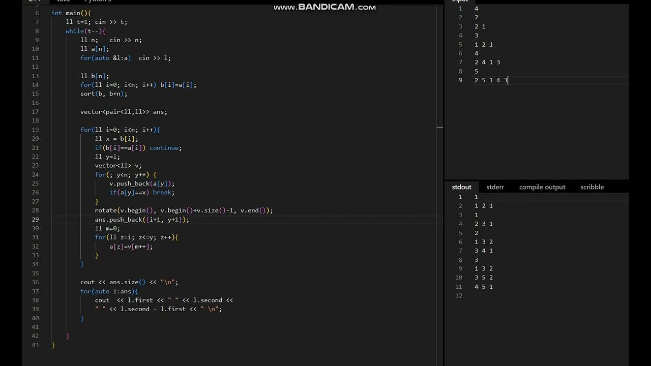 B Shifting Sort Solution Codeforces Round 744 Div 3 Youtube