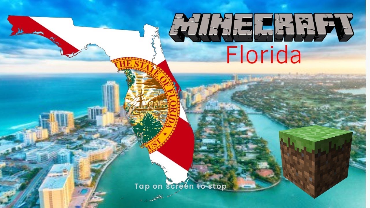 Minecraft: America Florida state map flag build 6/50 - YouTube