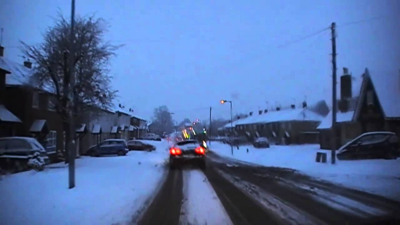 Driving In Snow On Bromyard Road & Tudor Way, Worcester, Worcestershire ...