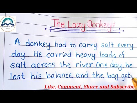 Writing Moral Story on: The Lazy Donkey / Bedtime story for kids ...