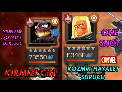 KIRMIZI CİN VE KOZMİK HAYALET SÜRÜCÜ ŞÖVALYE ZORLUĞU DÖVÜŞLERİ %100 (YİNELEME) - MCOC