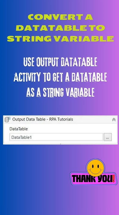 How to convert a datatable to string variable using UiPath?#uipath #beginners #shorts - YouTube