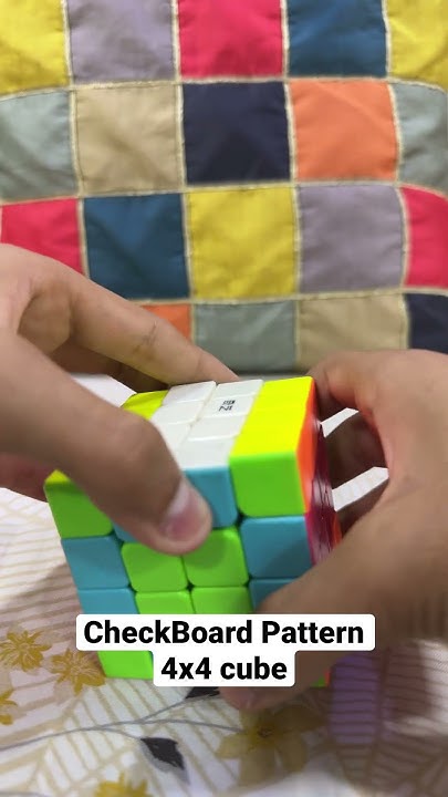 CheckBoard Pattern in 4x4 cube #viralvideo #rubik #ytshorts #rubikcube #shortsvideo #shortsfeed ...