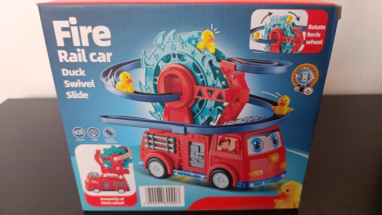 Fire Rail Car & Duck Swivel Slide | With Lighting And Sounds | Unboxing ...