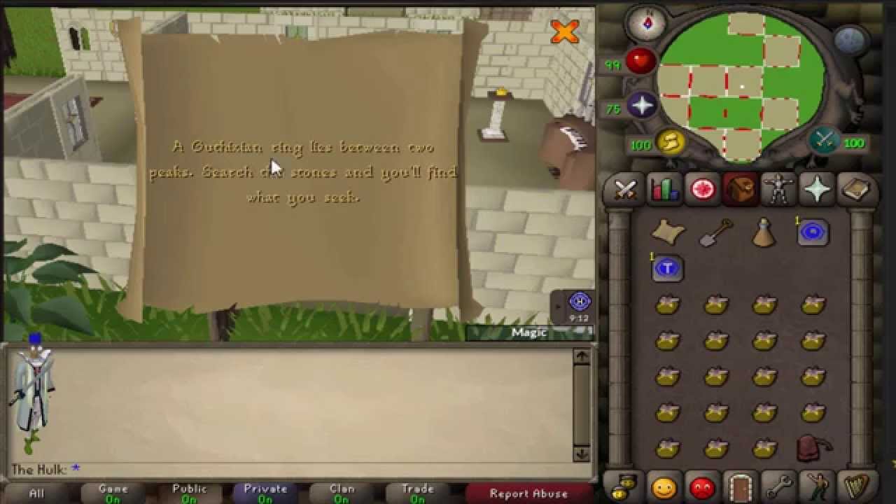 OSRS- Elite a guthixian ring lies between two peaks search the stones ...