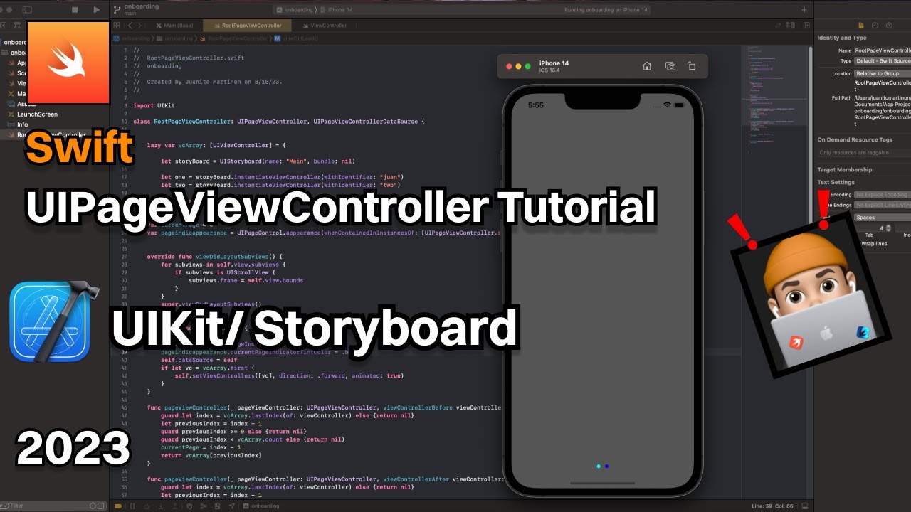 How To Use UIPageViewController . A Tutorial using UIKit/ Storyboards (Swift 5)- Xcode 14 2023 ...