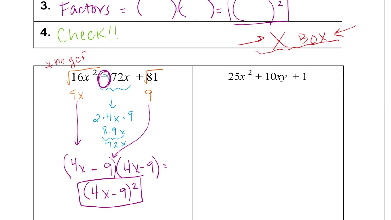 Factoring Perfect Square Trinomials - YouTube