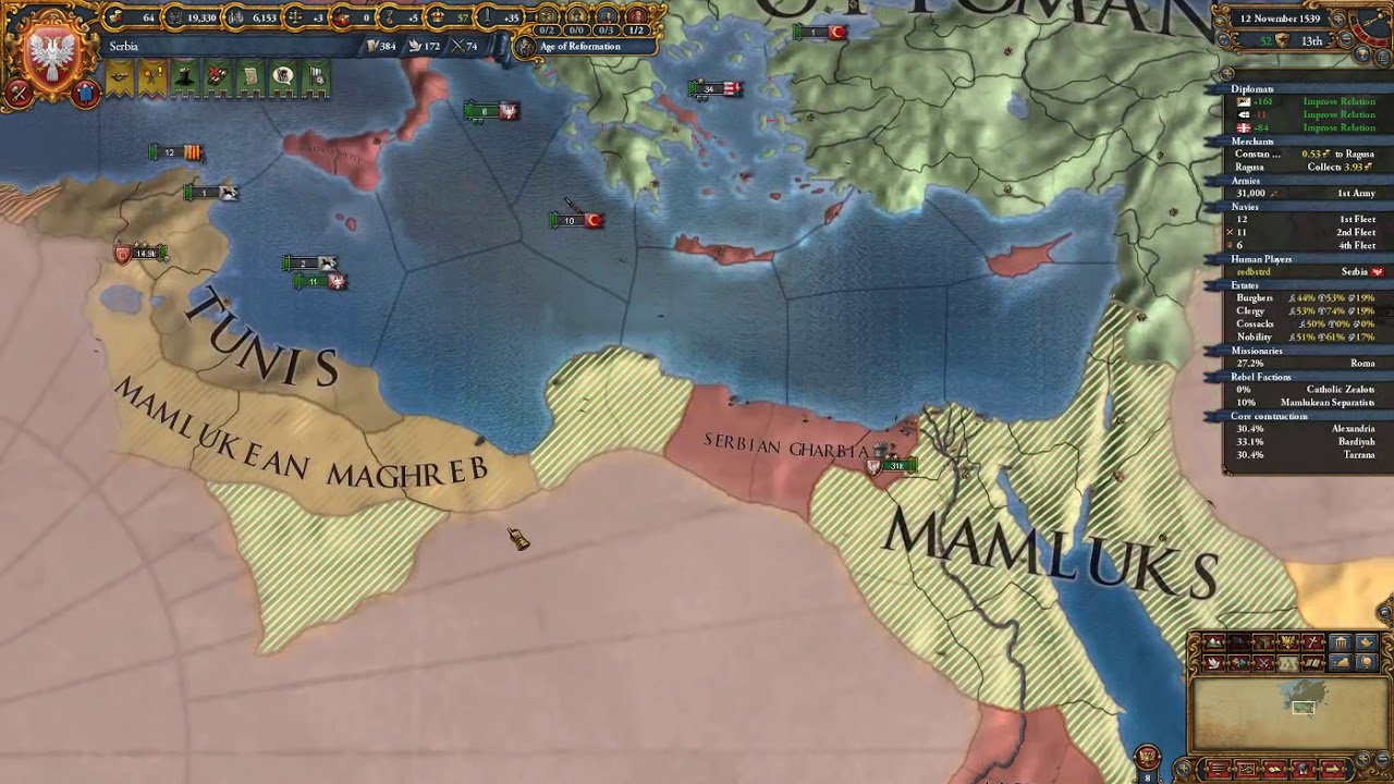 EU4 Third Rome Achievements: Redecorating (as Serbia) 11 - YouTube