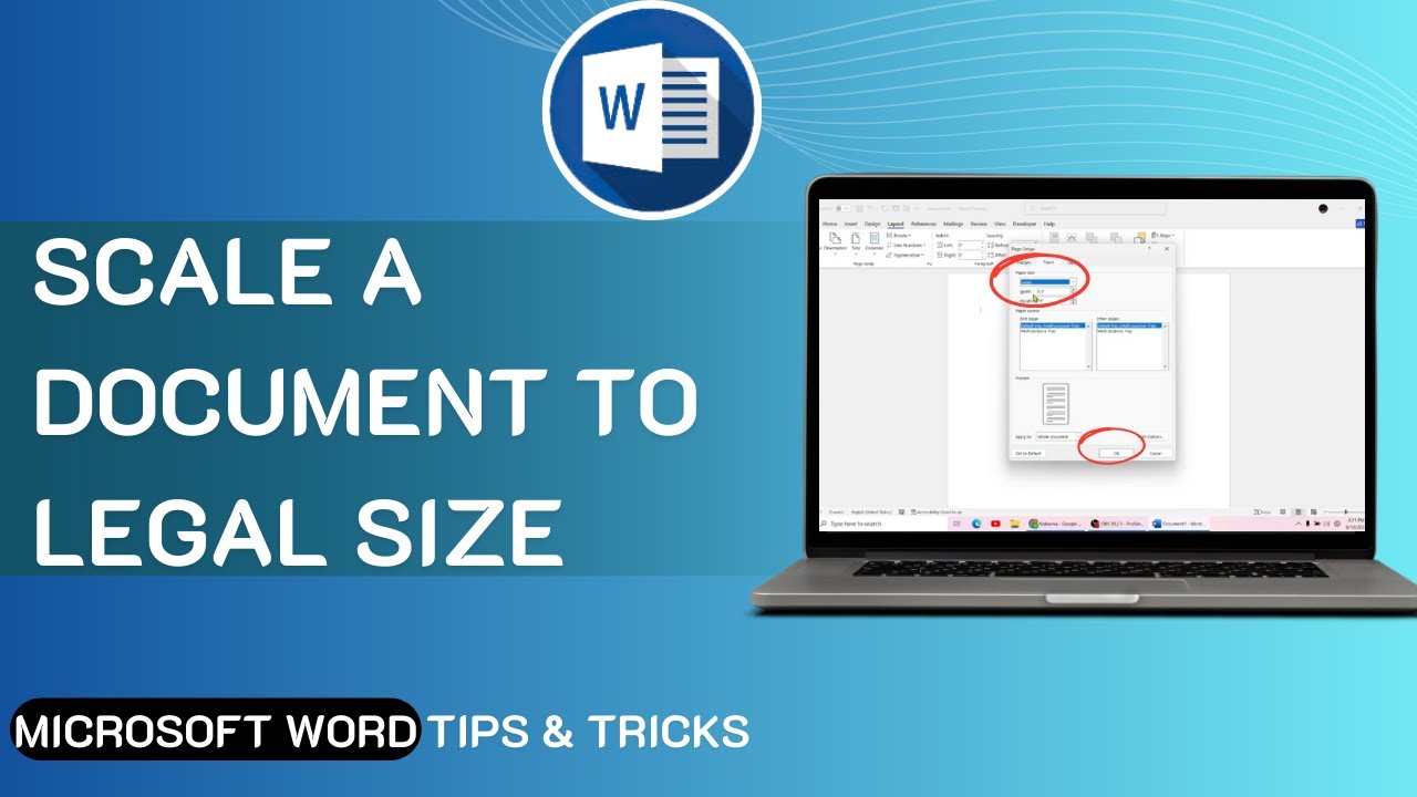 How To Scale a Document To Legal Size In Word - YouTube