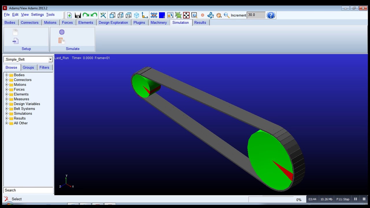 MSC ADAMS Simple Belt Tutorial - YouTube