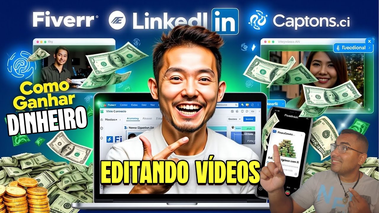 Como Ganhar Dinheiro Editando Vídeos com IA Fiverr, Vinte Conto e LinkedIn Usando Captions ai ...