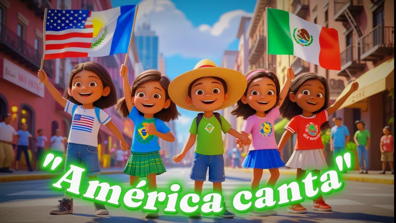 CANCION INFANTIL "América canta" paises, banderas. CHILDREN'S SONG ...