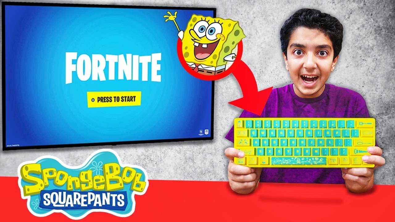 I Tried A Spongebob Keyboard and Won FORTNITE! (20+ KILLS) - YouTube