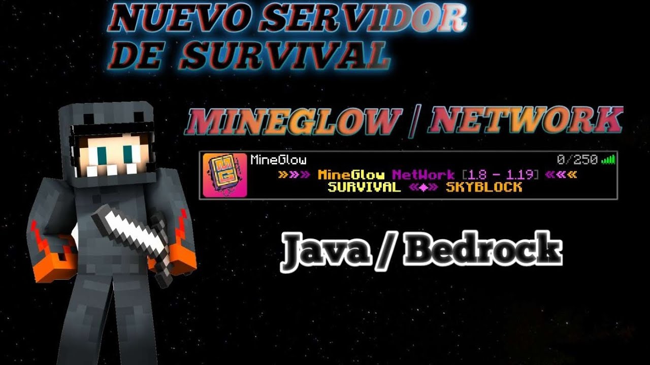 😱 NUEVO SERVIDOR DE SURVIVAL & SKYBLOCK 💎. MINEGLOW | NETWORK PARA JAVA ...