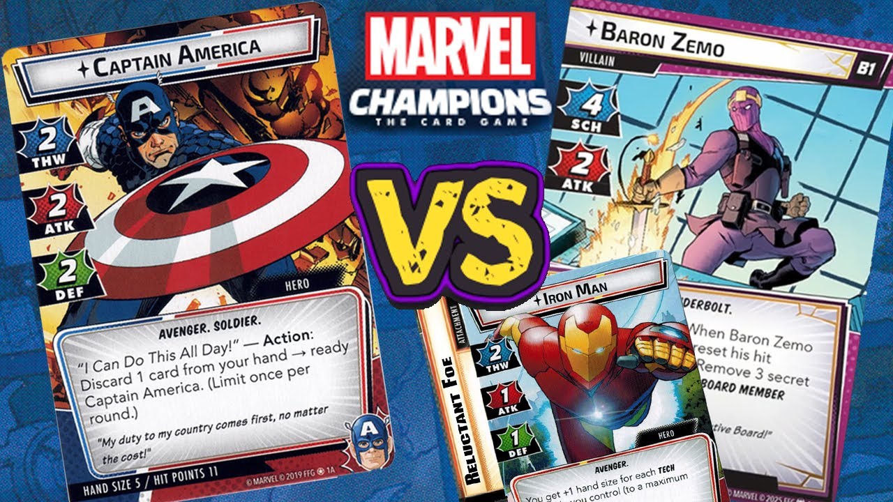 CAPTAIN AMERICA vs BARON ZEMO (Expert) Marvel Champions Playthrough ...